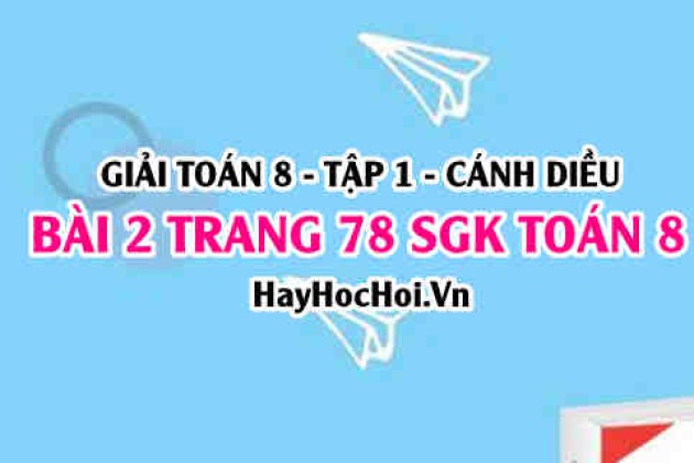 Giải bài 2 trang 78 Toán 8 Tập 1 SGK Cánh Diều